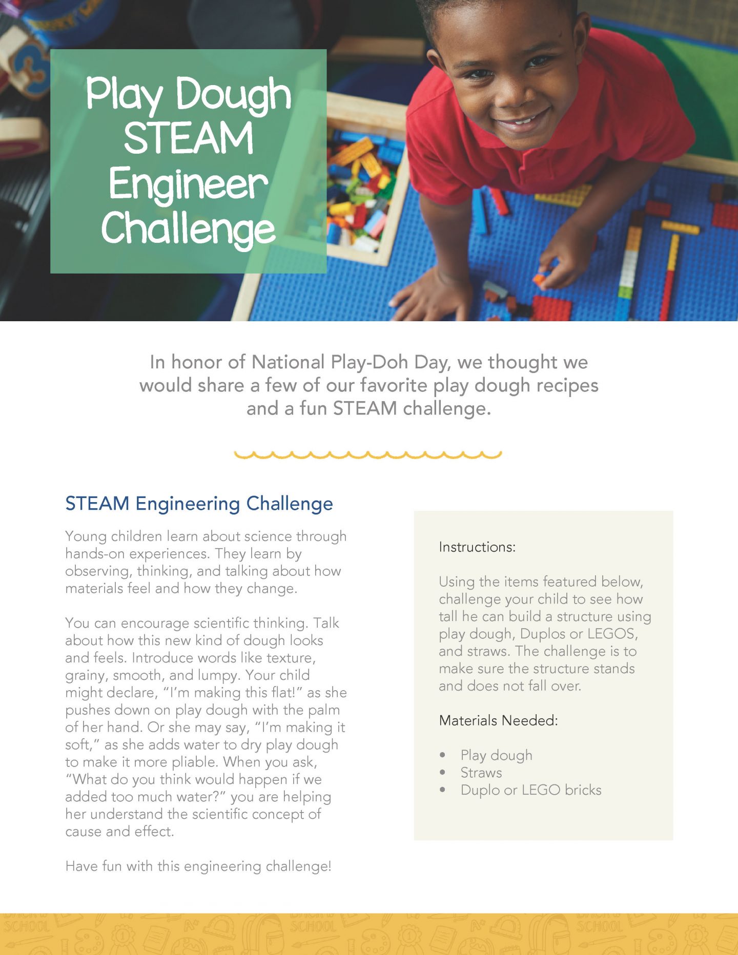 Play Dough STEAM Engineer Challenge - New Horizon Academy