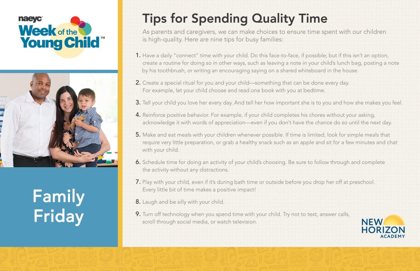 Celebrate NAEYC’s Week of the Young Child® - New Horizon Academy