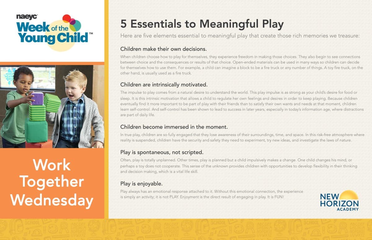 Celebrate NAEYC’s Week of the Young Child® - New Horizon Academy