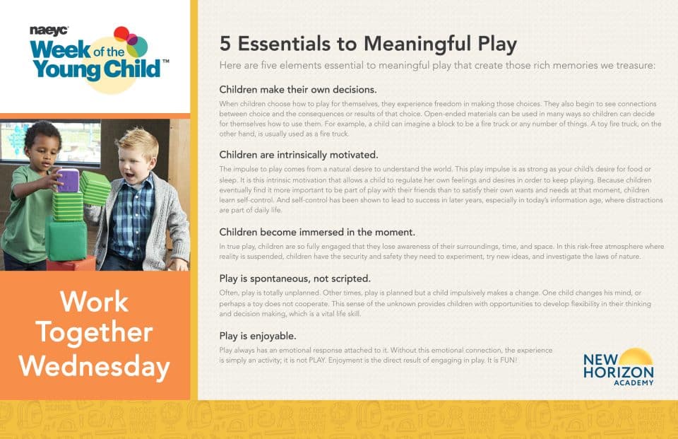 Celebrate NAEYC’s Week of the Young Child® - New Horizon Academy